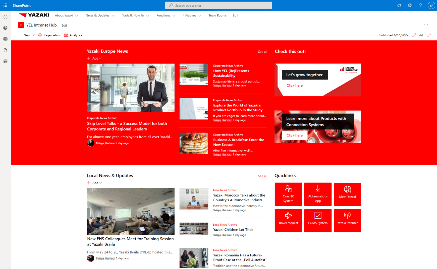 YAZAKI Intranet: Central platform for knowledge & collaboration