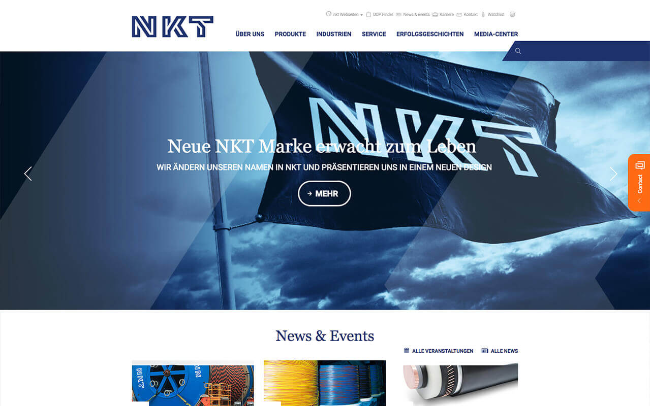 NKT Group | Website Relaunch | SUNZINET