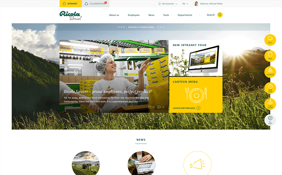 Ricola | Digital Workplace | SUNZINET