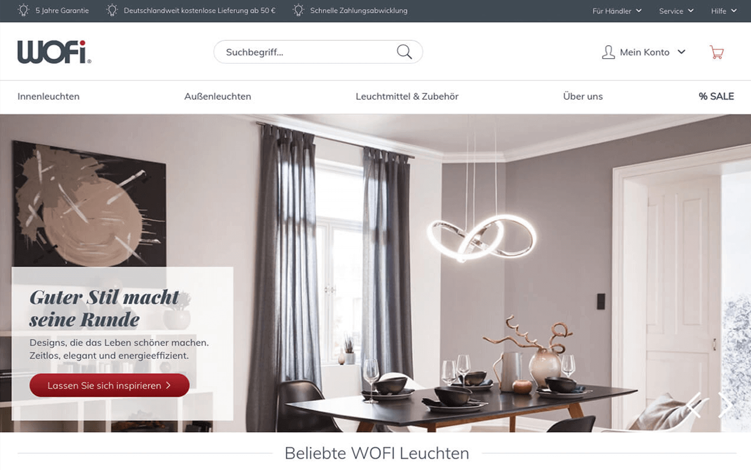 WOFI Leuchten | Onlineshop | SUNZINET